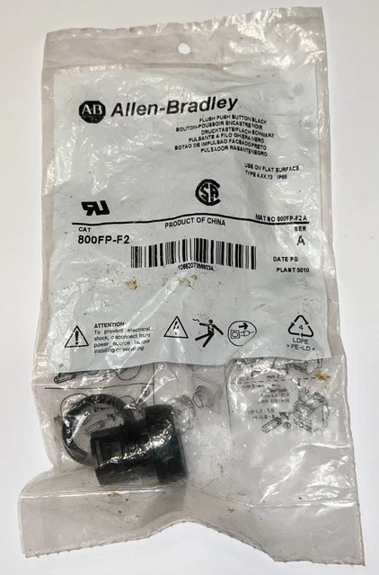 ALLEN BRADLEY 800FP F2 Flush Push Button Black Series A 800FP-F2 $13.00 ...