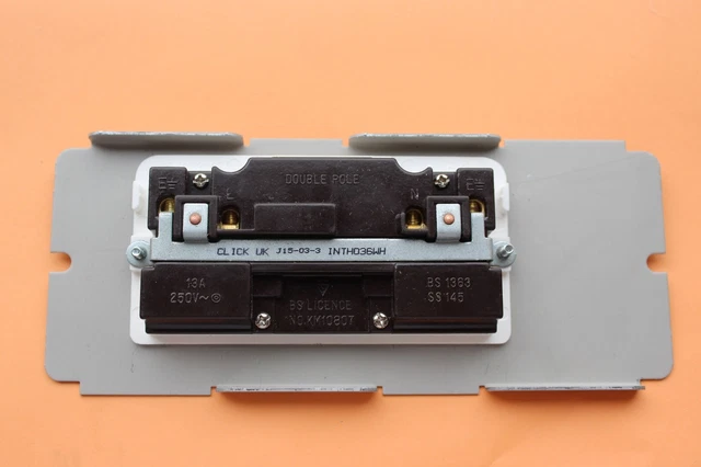 CLICK SW41321K 13A DP2G Switched Double Floor Sockets Grey White insert ...