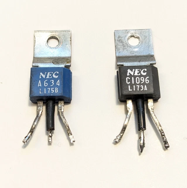 ONE MATCHING PAIR Original NEC Output Transistor 2SA634 2SC1096 A634 ...