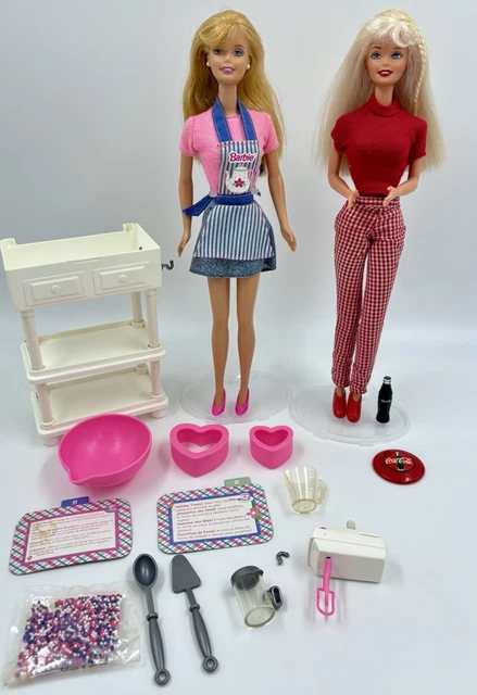 VINTAGE 1998 SWEET Treats Barbie & 1997 Coca-Cola Picnic Barbie Doll ...