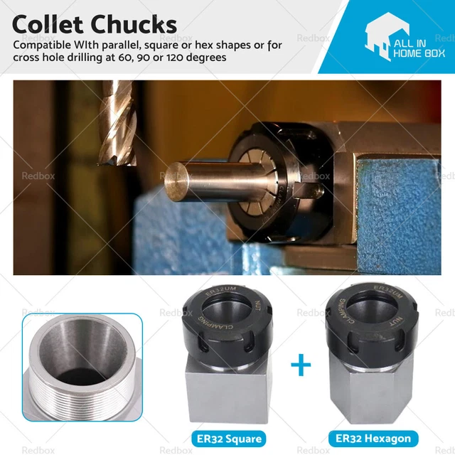 ER-32 HEX SQUARE Collet Block Spring Chuck Collet Holder Lathe ...