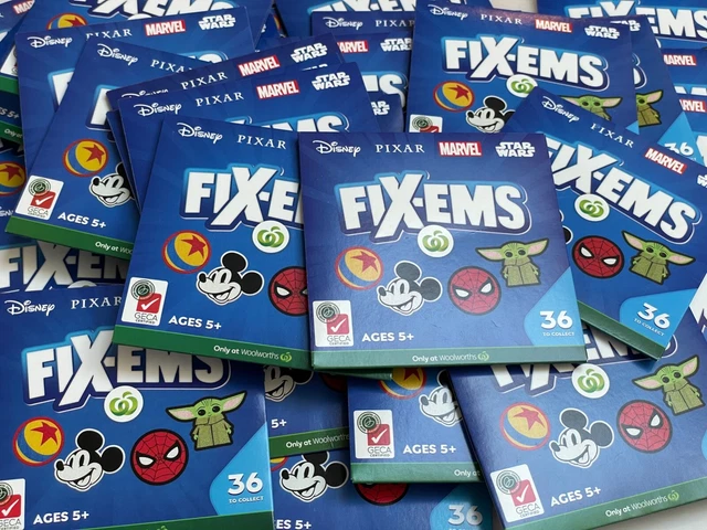 50X WOOLWORTHS FIXEMS Fix ems Fixem fix em Disney Pixar Marvel Star ...