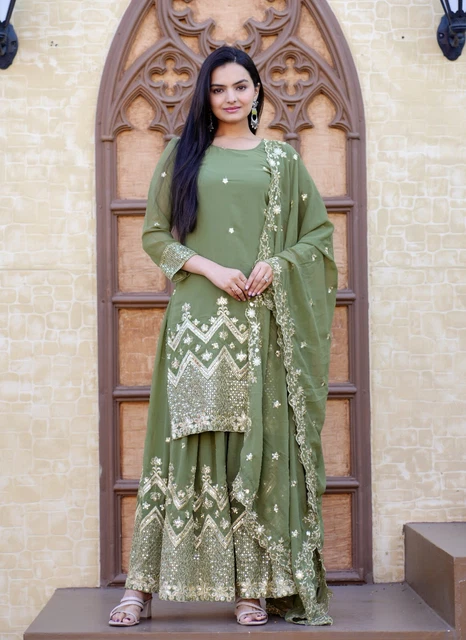 ROBE DE FÊTE De Mariage Pakistanaise Indienne Bollywood Salwar Kameez ...