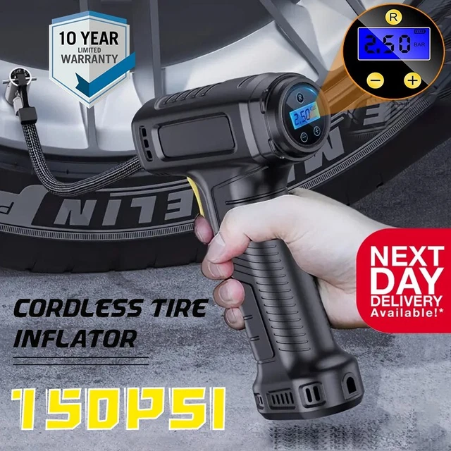 CORDLESS TYRE INFLATOR Digital Air Compressor 12V 150PSI Portable Car ...
