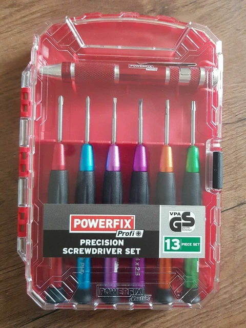 POWERFIX PROFESSIONAL PRECISION Screwdriver + Bit Set 13 Piece With ...