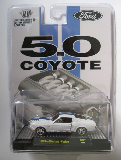 1968 FORD MUSTANG Custom 5.0 Coyote Pearl White *** M2 Machines Hobby 1 ...