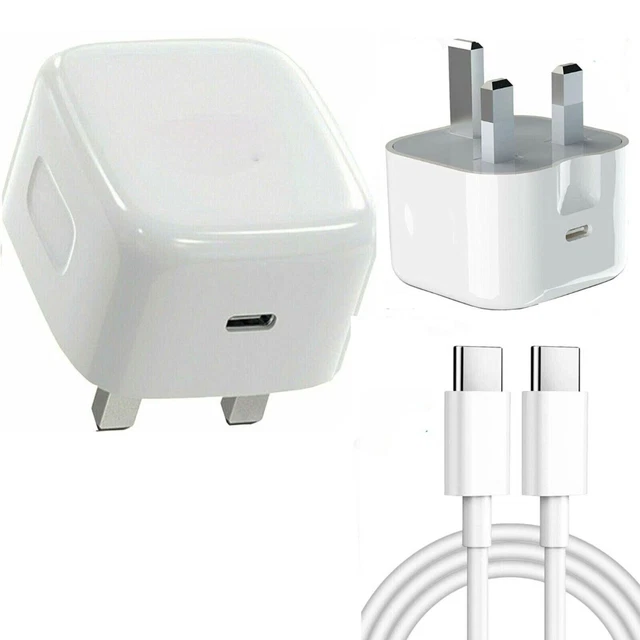 FOR APPLE IPHONE 16E/SE4 2025 USB-C 20W PD Fast Charger Wall Plug & Cable / lead £10.55 ...