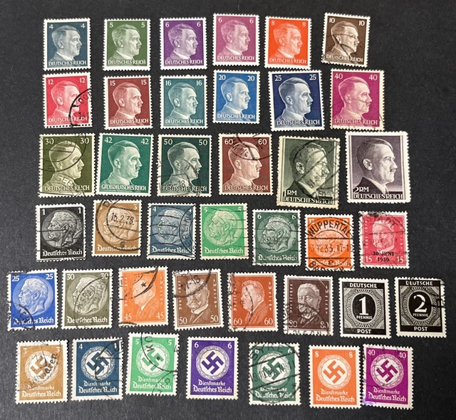 NAZI GERMAN WWII WW2 Third Reich Hindenburg Swastika Hitler Stamp ...