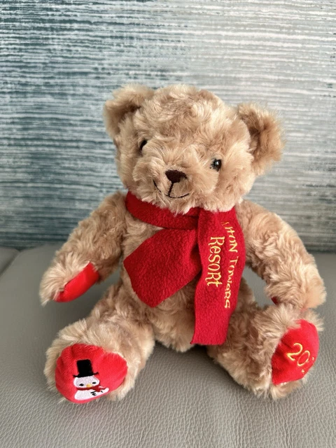 ALTON TOWERS RESORT Teddy Bear Plush Soft Toy Christmas 2022 9” tall £9 ...