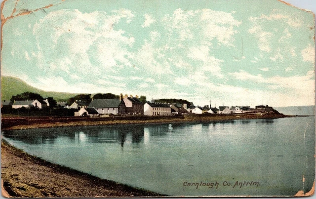 CARNLOUGH CO ANTRIM Northern Ireland Reflections Shore WOB UNP Vintage ...