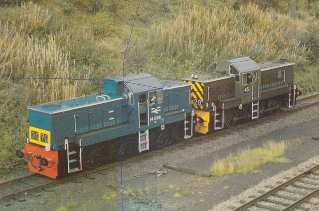 DIESEL LOCO TRAIN Postcard Railway Picture Class 14 Engines 14029 & 45 ...