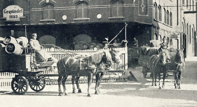 BRAUEREI KROPF KASSEL Reklame Fotoabbildung 1927 Bierkutscher Bier ...