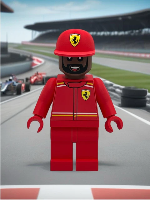LEWIS HAMILTON - Ferrari F1 - 3D printed 9" Lego inspired XL Mini ...