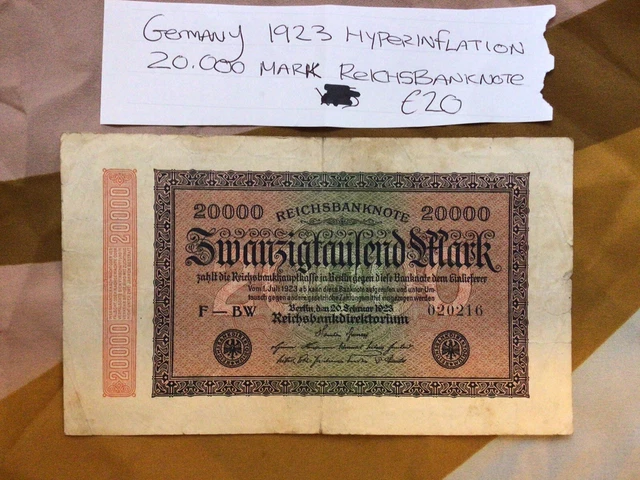 BANKNOTE GERMANY DEUTSCHLAND 1923 Reichsbanknote 20000 Mark ...