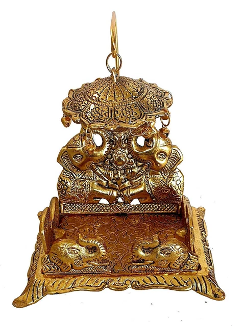 TRADITIONNEL ÉLÉPHANT DESIGN Métal Singhasan Pour God Ganesha Krishna ...