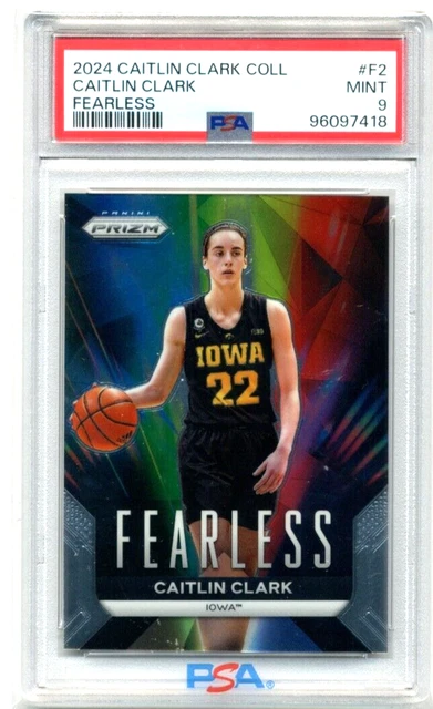 2024 PANINI CAITLIN Clark Collection Fearless #F2 Caitlin Clark PSA 9 ...