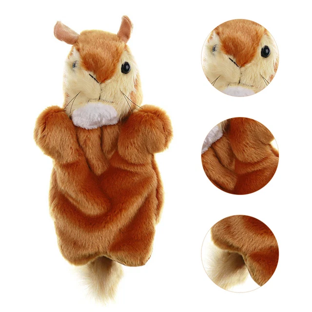 SQUIRREL PUPPET CARTOON Plush Toy Hand Puppets Soft Role-play Parent ...