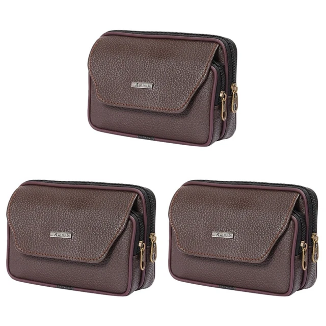 3 PZ BORSA cellulare vita uomo borse cintura portafoglio cerniera ...