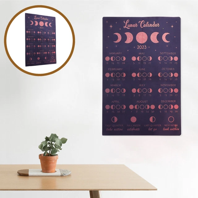 OFFICE DECOR FULL Moon Tracker Calendar 2024 Phase Moonlight £7.39 ...