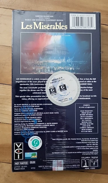 VHS LES MISERABLES - Brand New Seal!!! $9.99 - PicClick CA