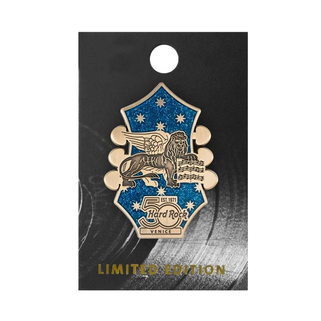 HARD ROCK CAFE Official Pin Badge 50th Anniversary Lion Headstock ...