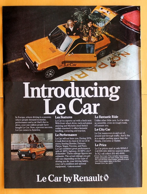 MAGAZINE PRINT AD 1977 Le Car by Renault $9.97 - PicClick CA