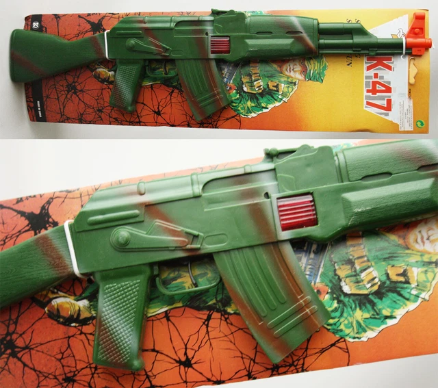 VINTAGE 90'S AK-47 FRICTION MILITARY RIFFLE TOY GUN 21"/53cm NEW NOS ...