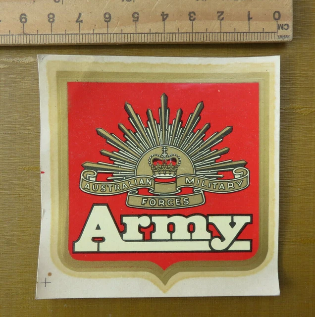 OLD AUSTRALIAN POST Ww2 Vietnam War Era Decal Sticker Rising Sun Badge ...