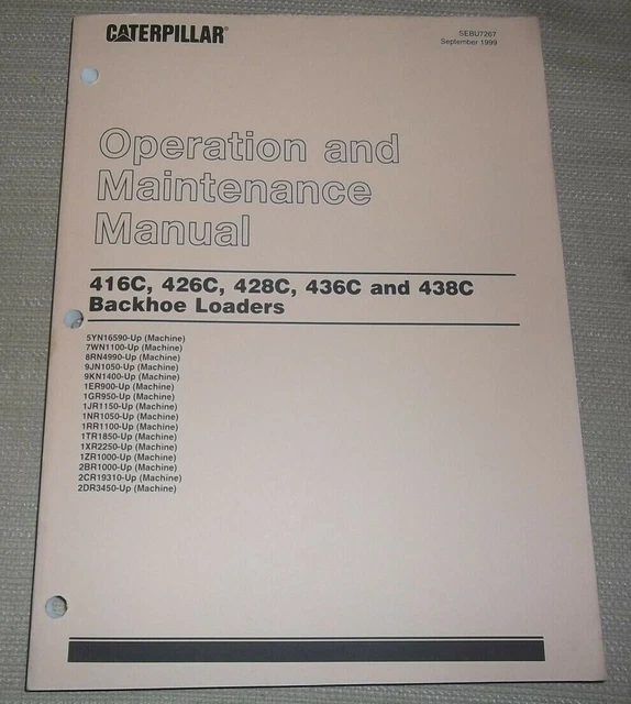 CAT CATERPILLAR 416C 426C 428C 436C 438C Backlader Betriebs- & Wartungshandbuch EUR 71,32 ...