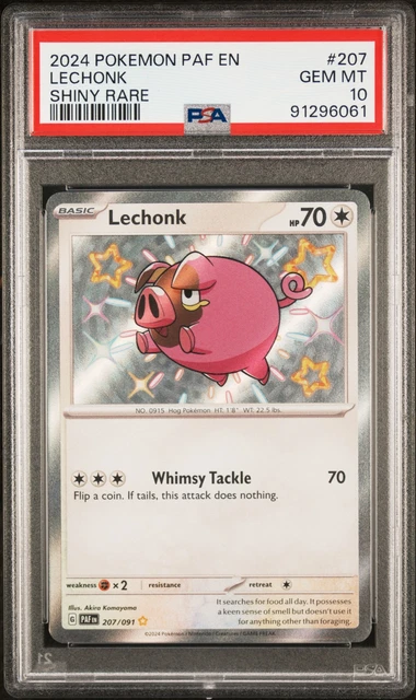 LECHONK BABY SHINY Raro 2024 Pokémon Destini Paldei PAF #207 PSA 10 EUR ...