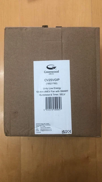 GREENWOOD AIRVAC CV2SVGIP Unity dMEV SELV Smart Extractor Fan 100mm £99 ...