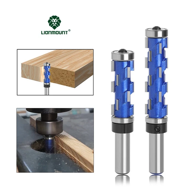 FLUSH TRIM ROUTER Bit 1/2" 12mm Spiral Template Pattern Double Bearings ...