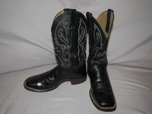 CODY JAMES BLACK Leather Square Toe Boots Size 9 1/2D £51.14 - PicClick UK