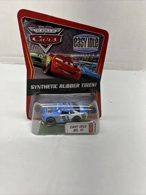 DISNEY PIXAR CARS 2 EASY IDLE 51 RACER BLUE WHITE SYNTHETIC RUBBER ...