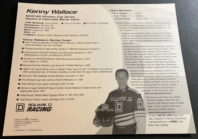 1999 KENNY WALLACE #55 Square D Chevrolet Monte Carlo - Document de ...