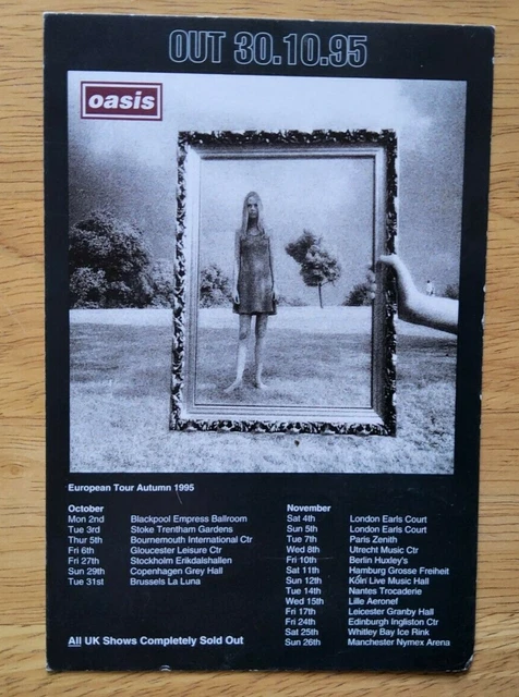 OASIS ORIGINAL WONDER Wall dan club Launch postcard used 30th Oct 1995 ...