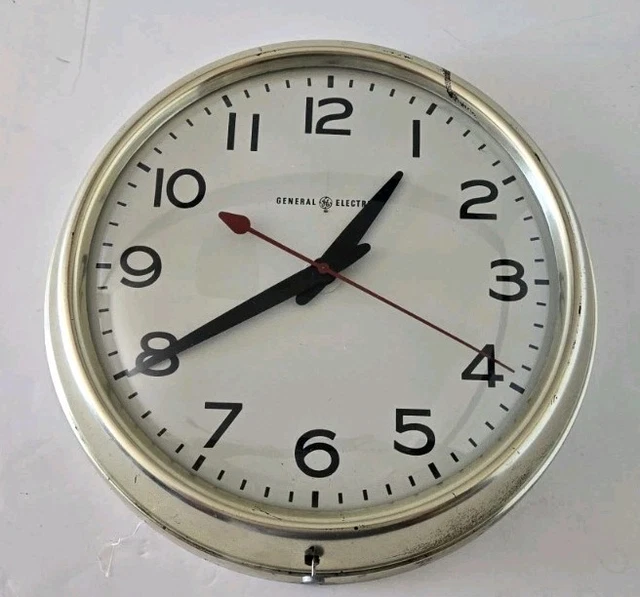 VINTAGE GENERAL ELECTRIC SCHOOL Wall CLOCK Model 2912B GE Made In USA £ ...