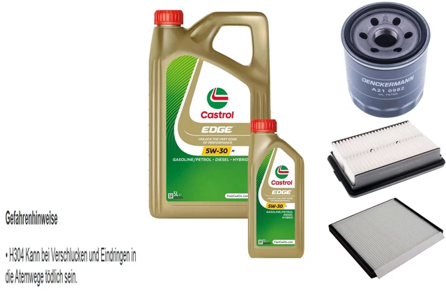 INSPECTION SET CASTROL EDGE 5W-30 M Moteur 6L Pour Hyundai I30 1.4 MPI ...