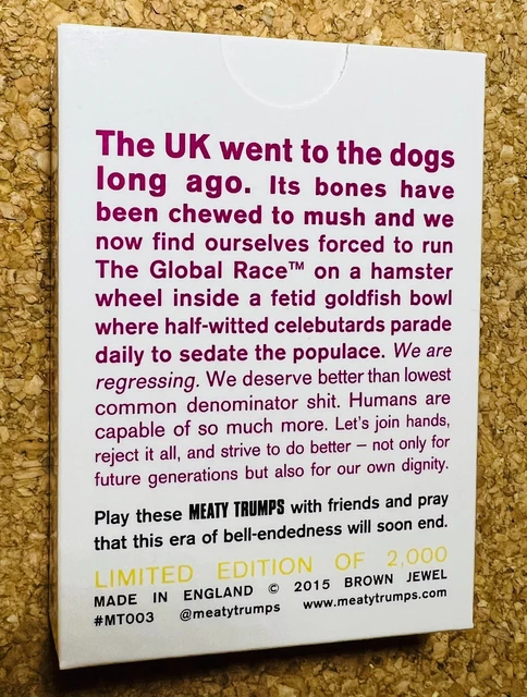 BRITISH BELL-ENDS (FIRST Edition) MEATY TRUMPS - RARE, BANKSY, top £16. ...