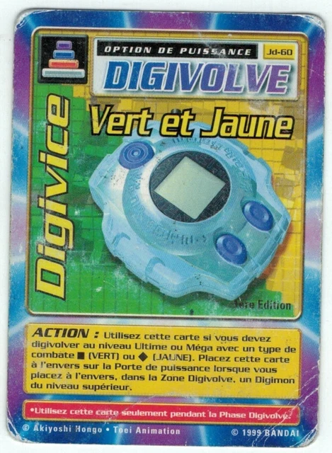 CARTE DIGIMON DIGIVICE vert Et jaune Digivolve Jd-60 1ère Edition FR ...