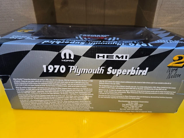 MOPAR HEMI 426 Winged Warrior 1970 Plymouth Superbird #2Norm Nelson Rc2 ...