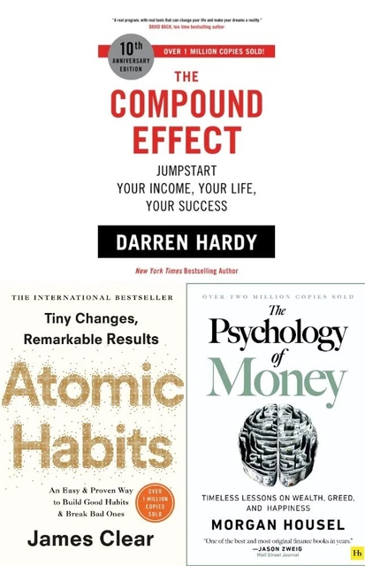 Atomic Habits James Clear Compound Effect Psychology Of Money 3 Books