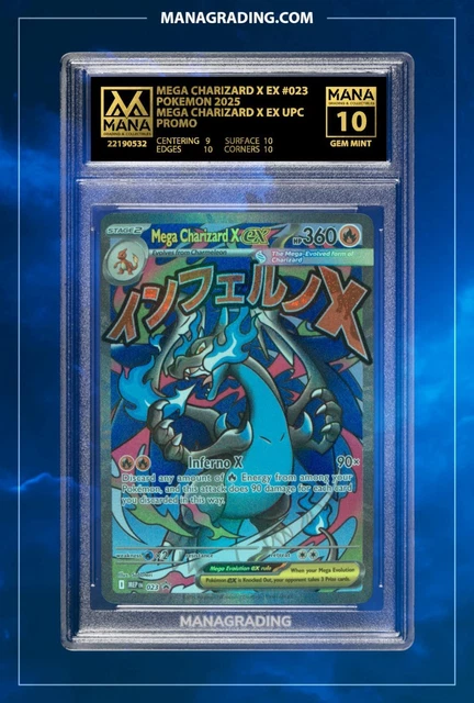MEGA CHARIZARD X ex 023 MANA GRADE 10 PSA STACKABLE UPC - US STOCK ...