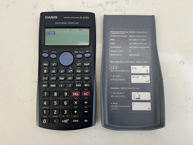 CASIO FX-83ES SCIENTIFIC Calculator Natural Display Tested Working with ...