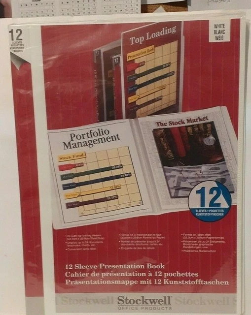 STOCKWELL PRESENTATION DISPLAY Book Portfolio A4, 12 pockets £2.99 ...