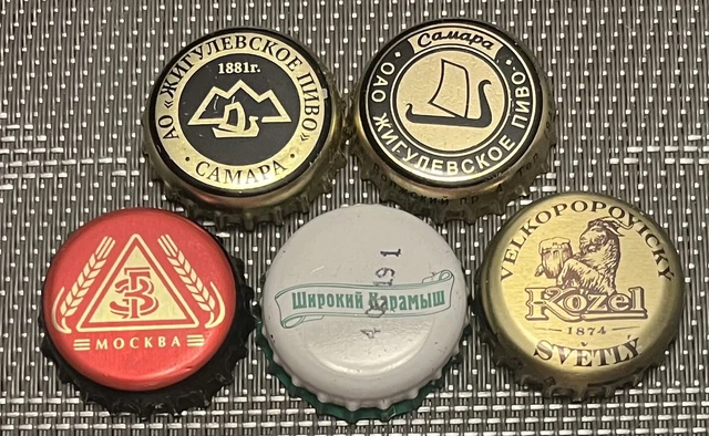 5 DIFFERENT RARE Beer Bottle Caps from Russia $2.95 - PicClick