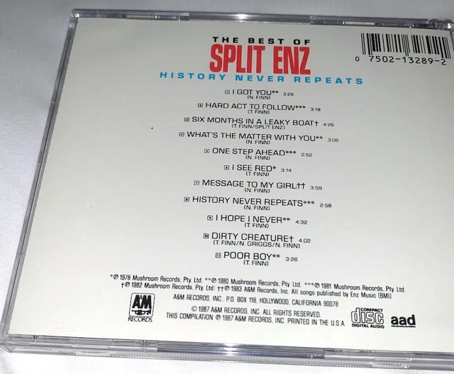 SPLIT ENZ-HISTORY NEVER REPEATS: THE BEST OF-CD-(Punk/New Wave, Art Rock, Prog-Roc EUR 7,81 ...