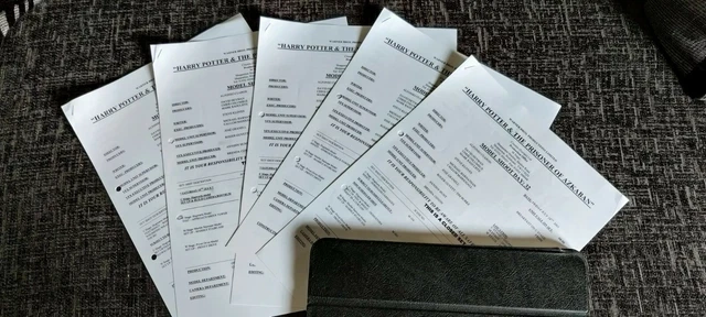 HARRY POTTER CALL Sheets from the only crew that did all ten movies!! £ ...