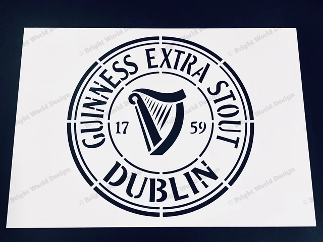GUINNESS STENCIL A4/A3/A2 | Wall Logo Sign Plaque Barrel Crate Bar ...