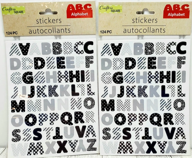 UPPER CASE ALPHABET ABC's Patterns 124 Stickers Per Set Lot of 2 ...